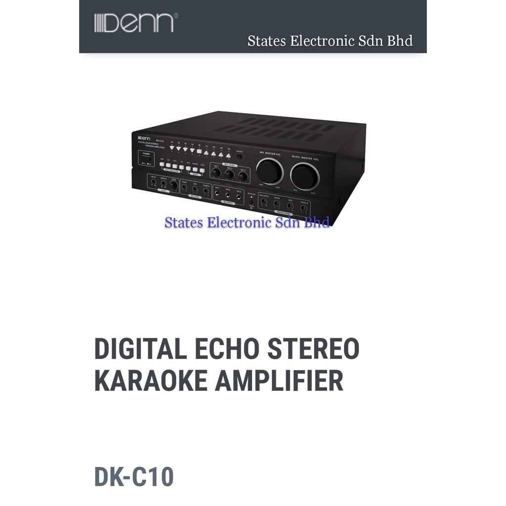 DENN DK-C10 Digital Echo Stereo Karaoke Amplifier | Shopee Malaysia