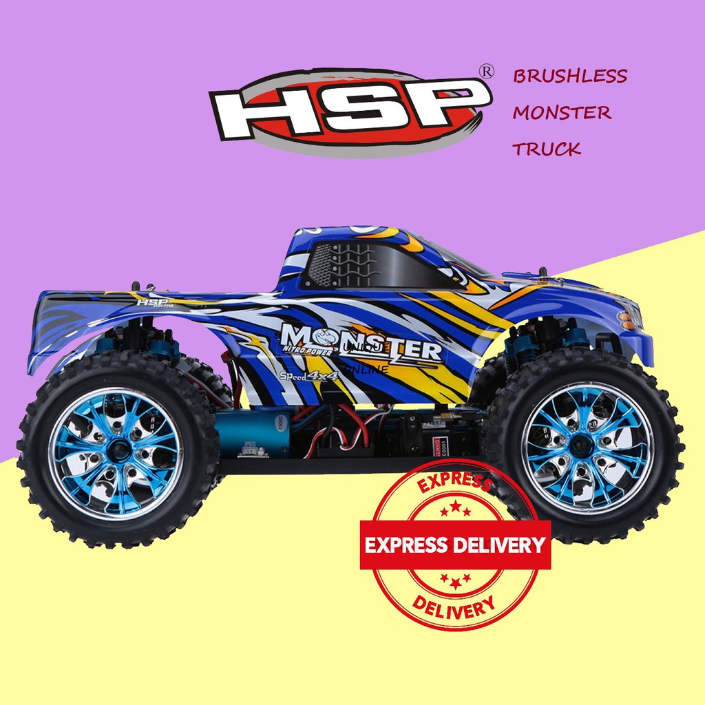🔥 HSP 1/10 Monster Truck 94111 Brushless RC Car Brontosaurus 4WD ...