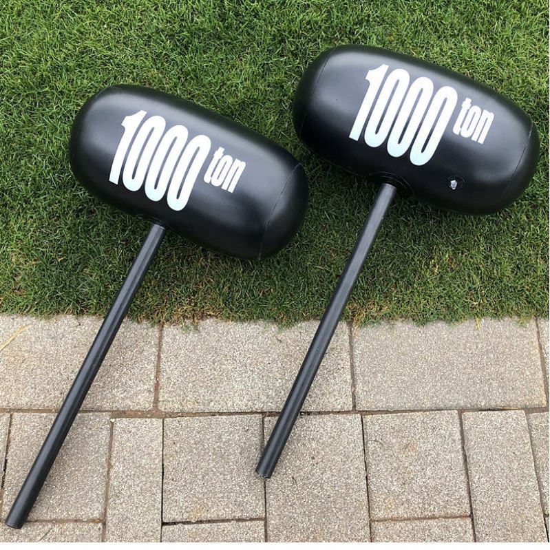 SayHi Large 1000 ton hammer inflatable toys push sweep yard&Foot Pump ...