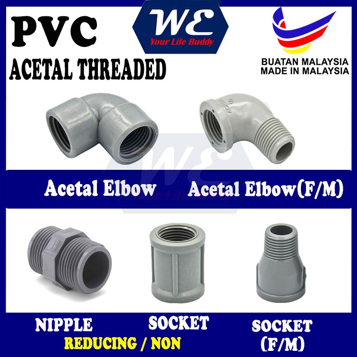 PVC ACETAL FITTING / MALE FEMALE SOCKET/ M/F ELBOW/ ACETAL TEE / ACETAL ...
