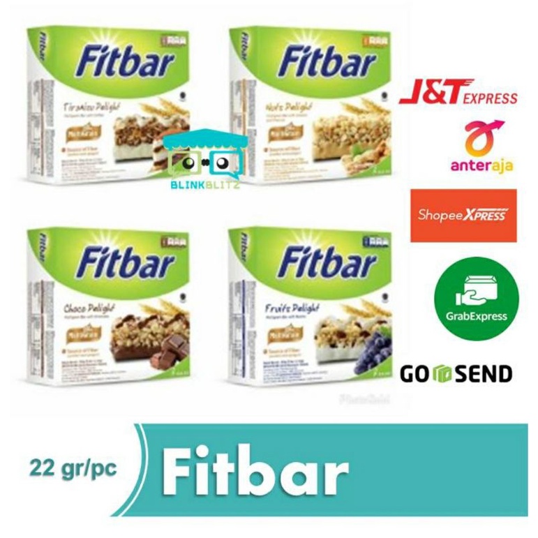 Fitbar Diet Snack 22gr Multigrain Bar Choco Tiramisu Nuts Fruits ...