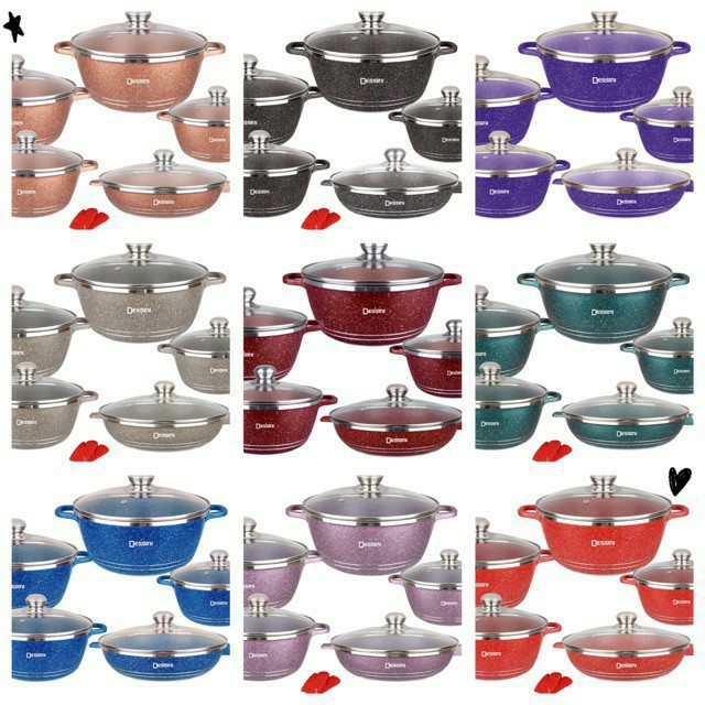 Malaysia Stock!Original Dessini 12pcs Set of Wheat Rice Stone Pot Set ...