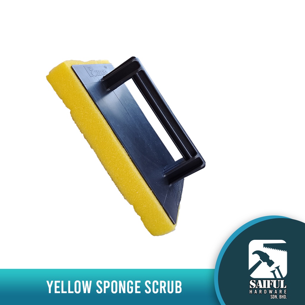 YELLOW SPONGE SCRUB (WITH HANDLE)/SPAN KUNING DENGAN PEMEGANG | Shopee ...