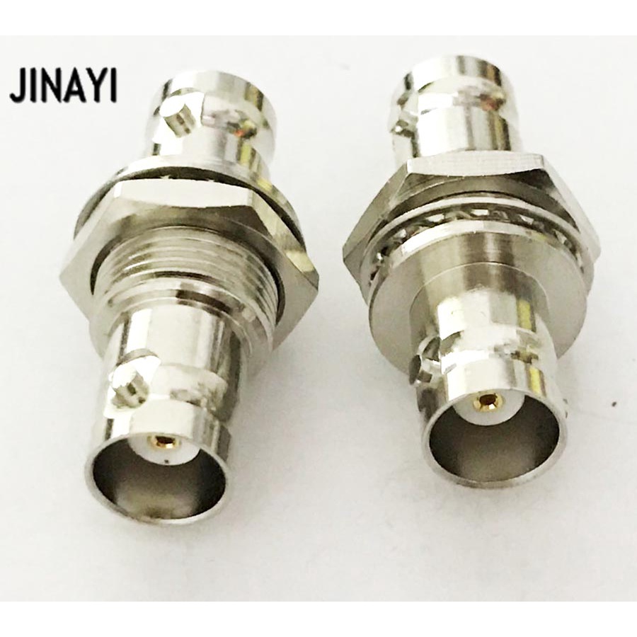 2pcs BNC female Nut to BNC Jack Nut Panel Mount RF Coax Cable Connector ...