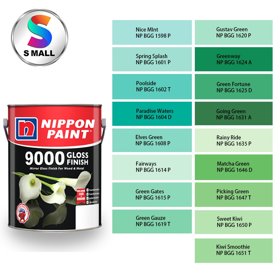 (1598-1651) 1L Nippon Paint 9000 Gloss Finish Wood & Metal Delightful ...