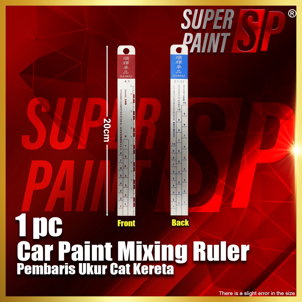 Pembaris Ukur Cat Kereta | Car Paint Measuring / Mixing Ruler / Car ...
