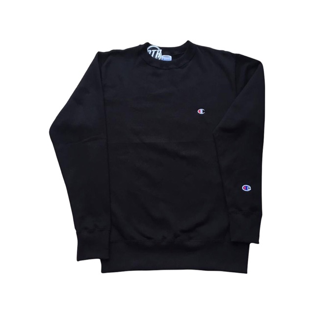 Crewneck Champion Basic Logo Black | Shopee Malaysia