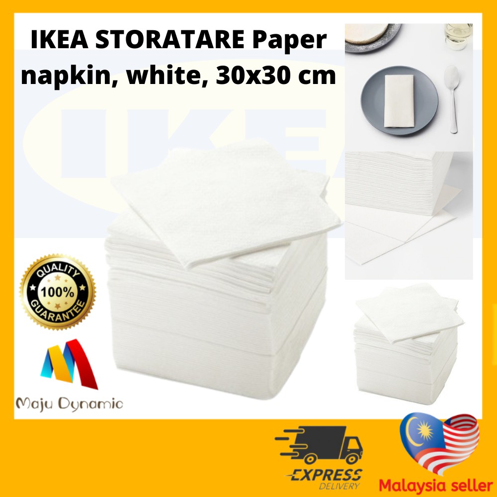 🔥Ready Stock🔥IKEA STORATARE Paper napkin, white, 30x30 cm | Shopee Malaysia