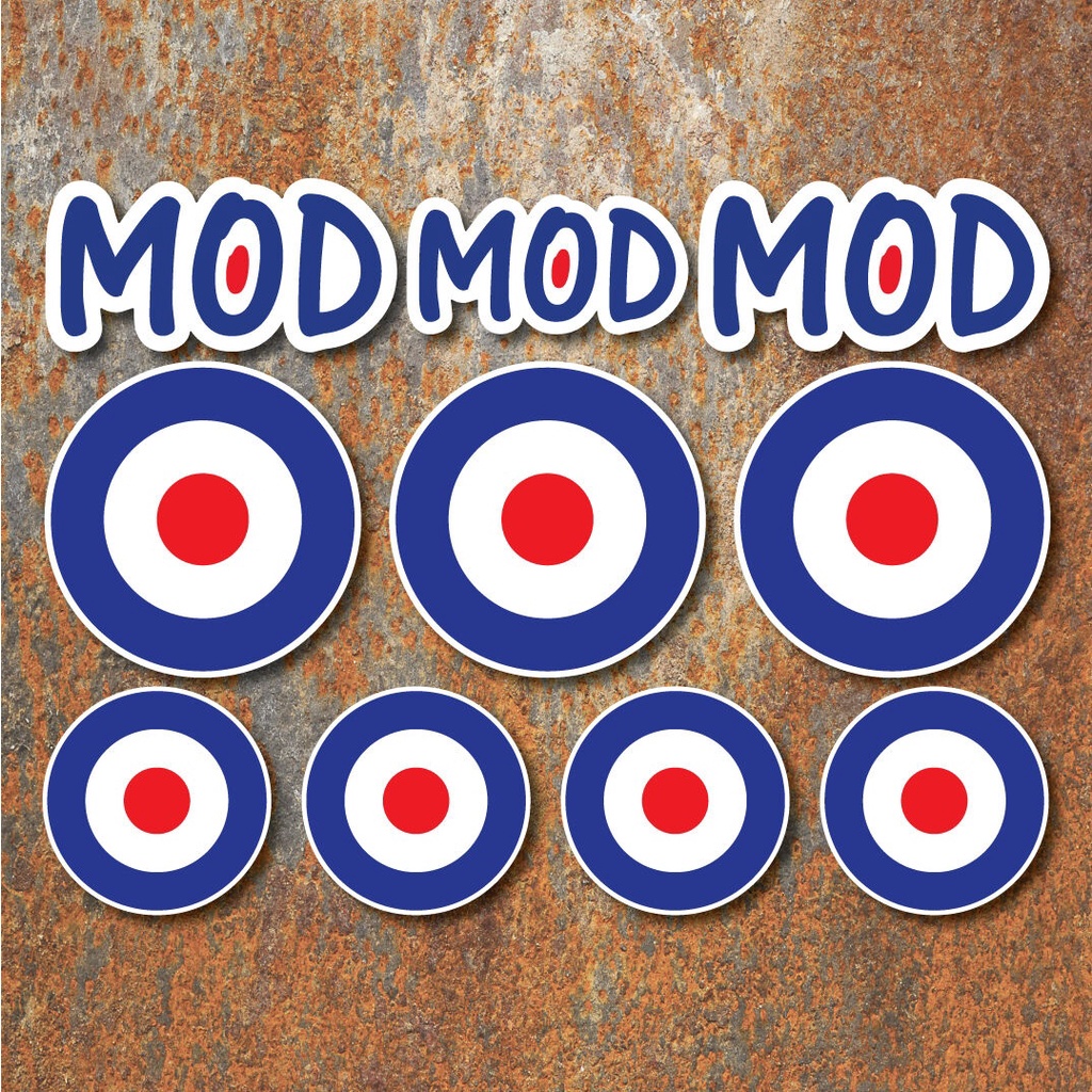 1Set MOD ROUNDEL Large Laminated Sticker Set vespa Lambretta Scooter ...