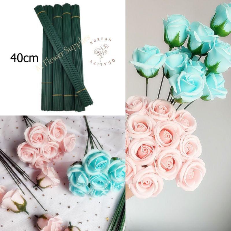 🇲🇾READYSTOCK 🔥50pcsFlower Stick 40cm,Soap Flower Stick,Tangkai Bunga ...