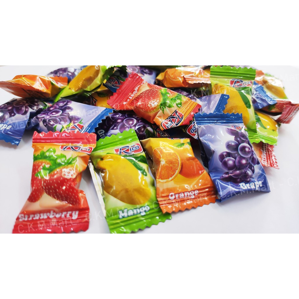 400PCS RICO Mixed Fruit Candy/Gula Gula Berperisa Buah-Buahan Campuran ...