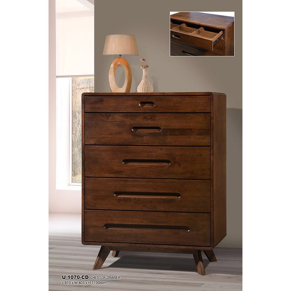 PREMIUM FULL RUBBER WOOD CHEST DRAWER 9070 | Shopee Malaysia