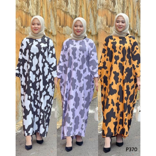 Kaftan jubah viral printed corak random design,corak dan warna | Shopee ...