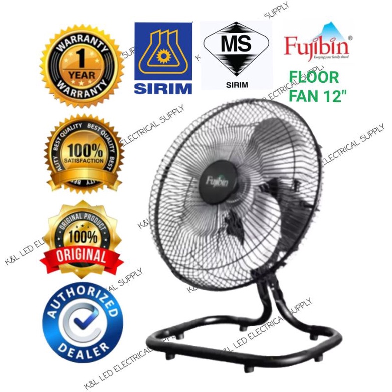 Fujibin Powerful Auto/Floor/Wall Fan 12"/16" Black Colour | Shopee Malaysia