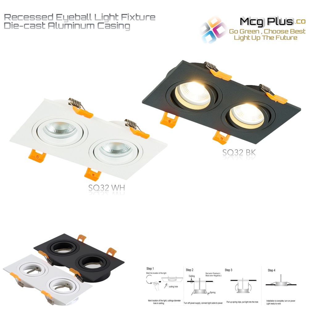 Lighting Fixtures & Eyeball Fitting Adjustable Rotating Rectangular ...