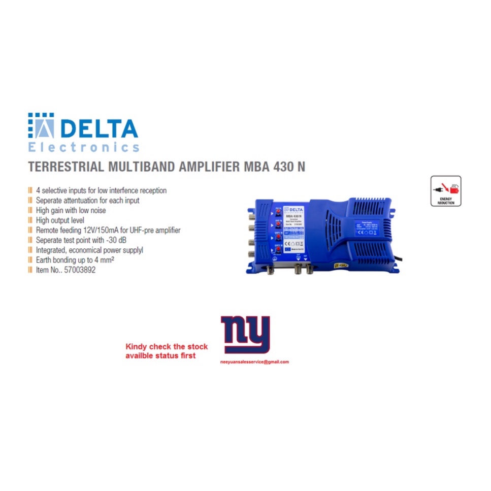 Delta MBA430N, TERRESTRIAL MULTIBAND AMPLIFIER MBA 430 N | Shopee Malaysia