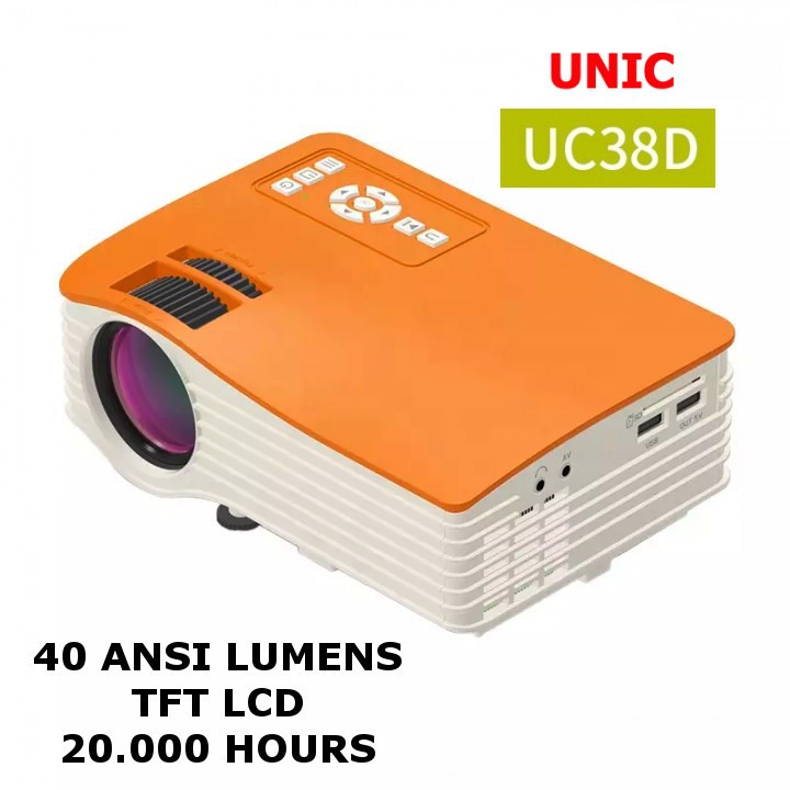 UNIT UC38D TFT LCD LED Projector 40 ANSI Lumens Mirrorring Display ...