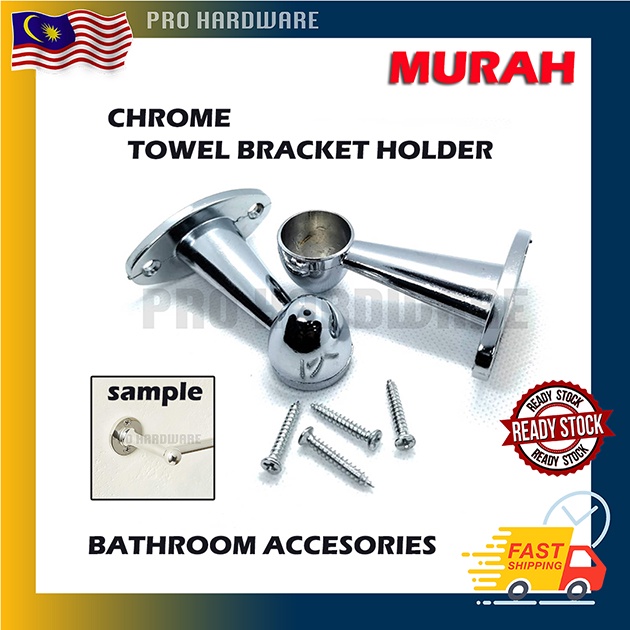 MURAH Solid 19mm Center Pipe Holder Towel Rod Bracket for Bathroom ...