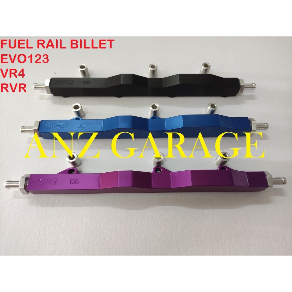 EVO123 VR4 BILLET FUEL RAIL ALUMINIUM 4G63 4G61 4G67 RVR EVO 123 PURPLE ...