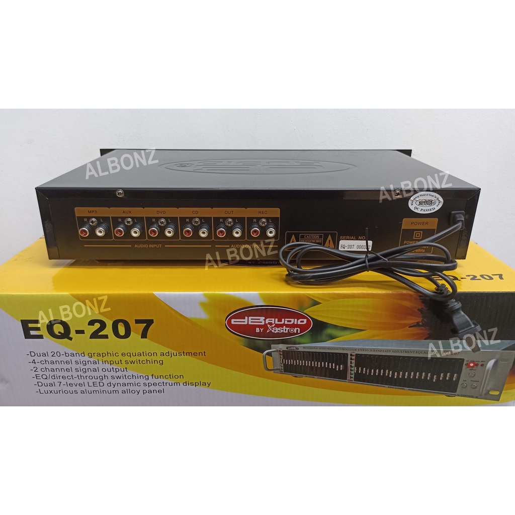 Graphic Equalizer DB Audio by Astron Equalizer EQ-207 Dual 20 Band ...