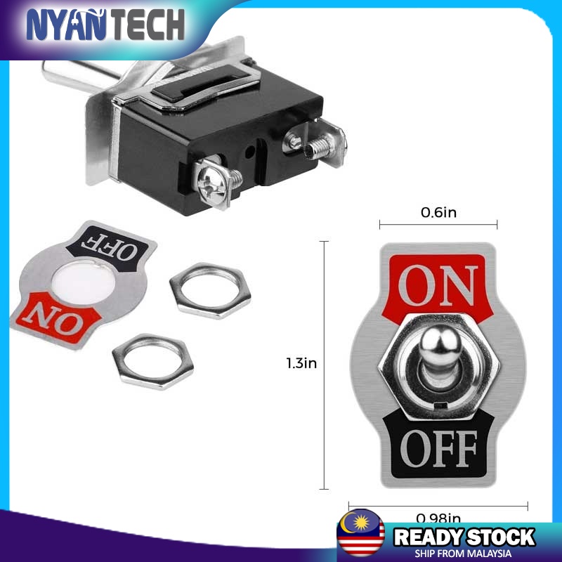 Heavy Duty Rocker Toggle Switch 15A 250V 20A 125V SPST 2 Pin ON/OFF ...