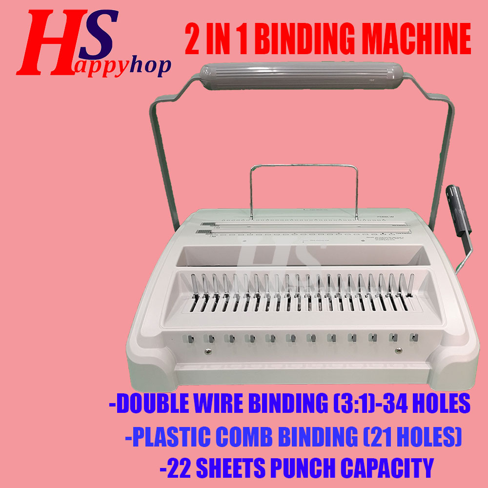 Gm 2 IN 1 BINDING MACHINE - DOUBLE WIRE BINDING HEAVY DUTY COMB BINDING ...