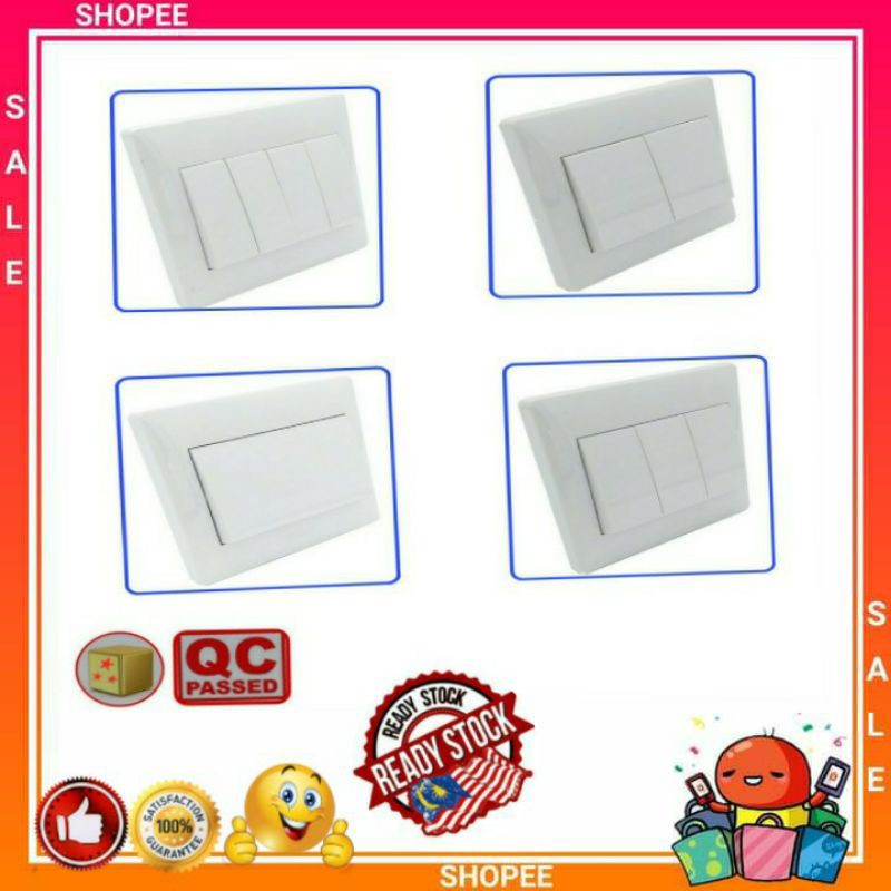 T&J Switches Dazzle ( 1 GANG 2 WAY SWITCH / 2 GANG 2 WAY SWITCH / 3 ...