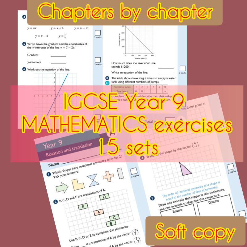 🔥[IGCSE EXERCISES] IGCSE Year 9 Mathematics Exercises (15 sets; 1set= 1 ...