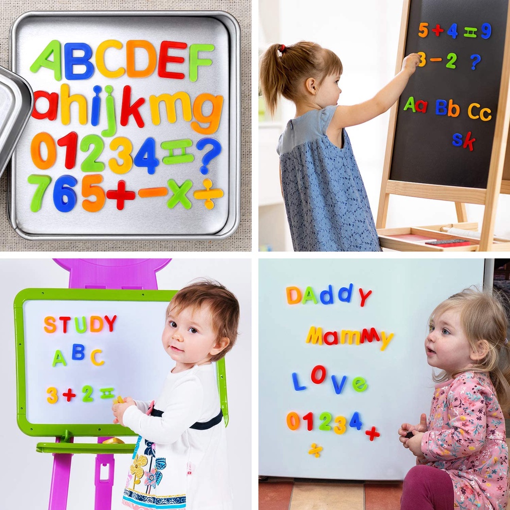 Kids Colourful Magnetic Capital Small Alphabet Letters Numbers Early ...