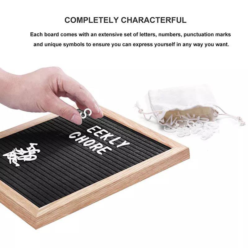 Felt Letter Board Wooden Frame Handmade Felt Decoration Message Board ...