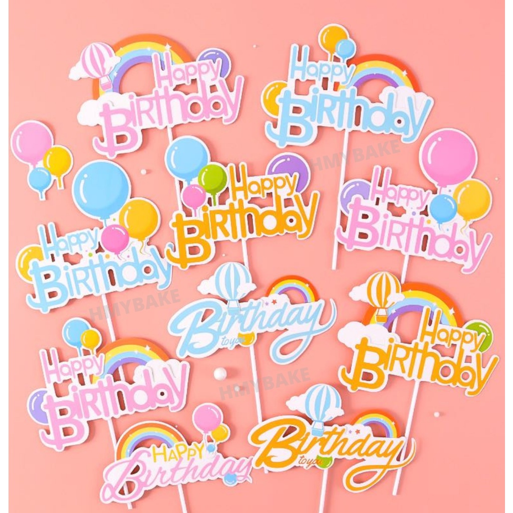 Cake Topper Birthday Cake Cupcakes Card Cake Topper Anniversary Love