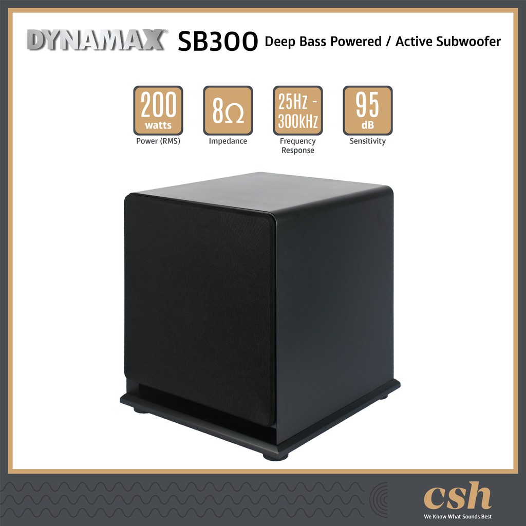 DYNAMAX SB300 12" 450W(MAX) Deep Bass Active Subwoofer 12" for Home, Powered Subwoofer | Shopee ...