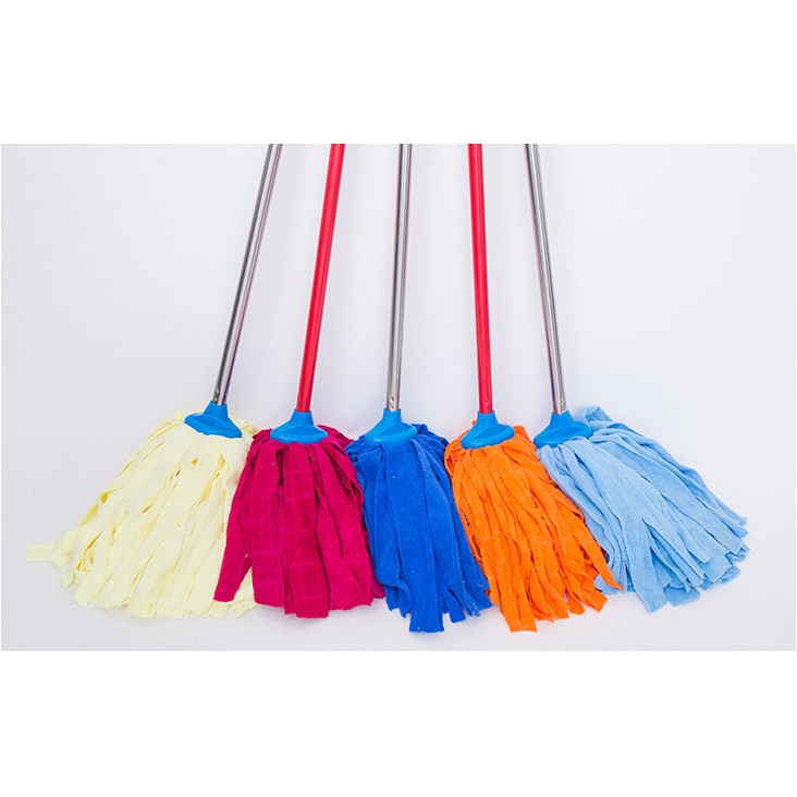 100% Towel Cotton Mop Light Weight High Water Absorption Twisting Round ...