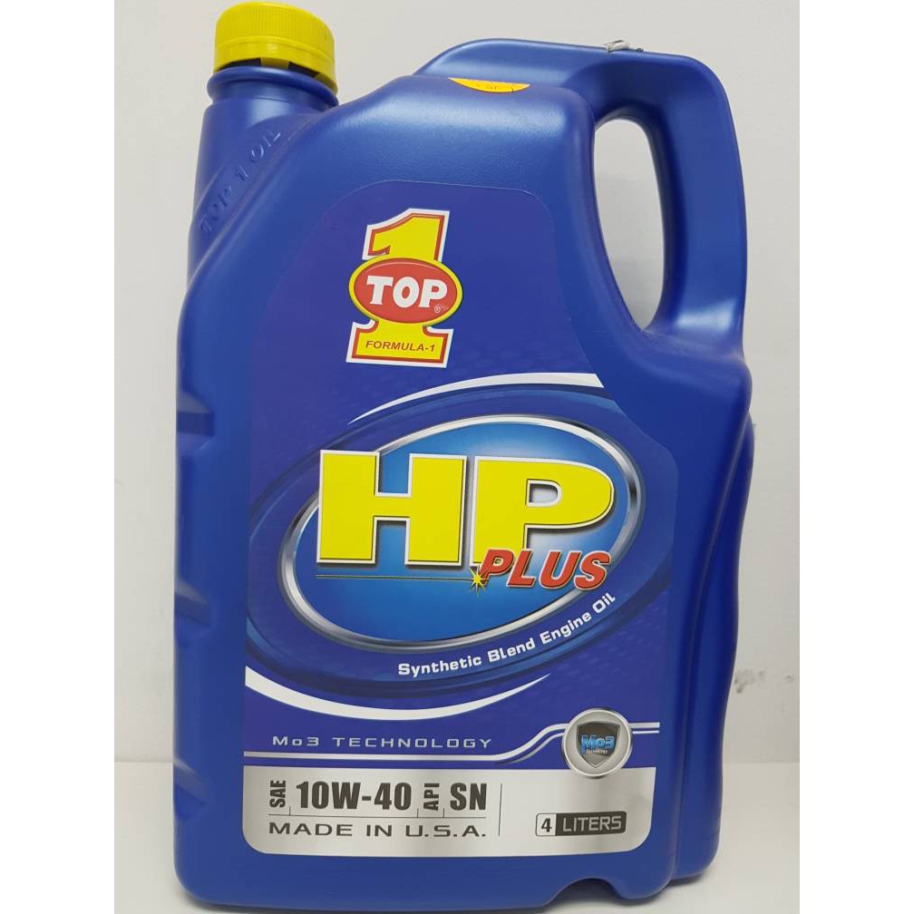 TOP 1 HP Plus [Semi Synthetic Blend] Gasoline Engine Oil 10W-40 4Litre ...