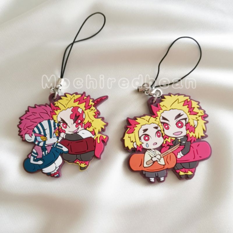 Demon Slayer Keychain Kimetsu No Yaiba Rengoku Akaza Anime Keychain ...