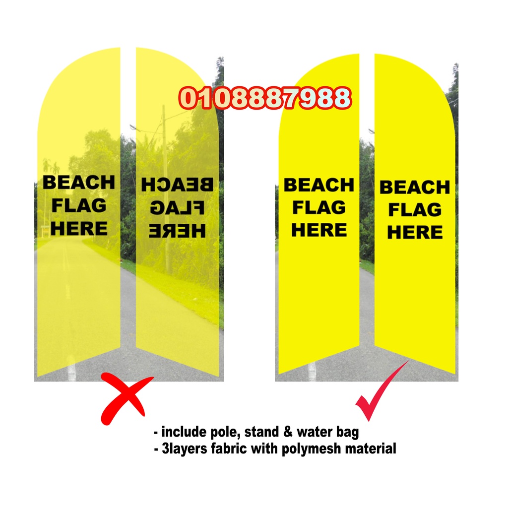 Free Design Printing Two Face 3layer Feather Flag Beach Flag