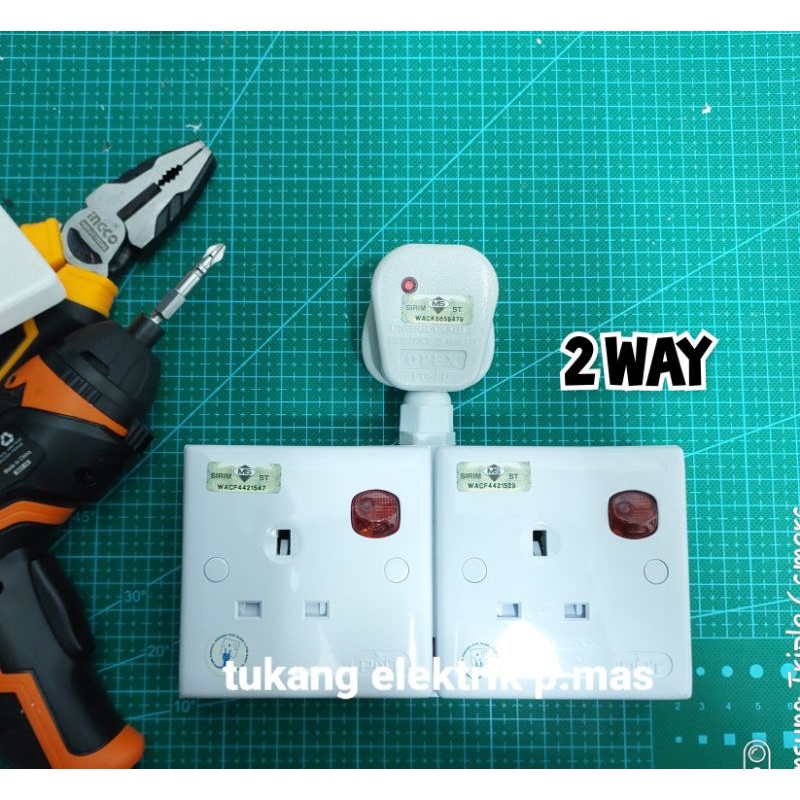 (SIRIM PART) 2 Way 3 Way Extention Socket Wall Socket Adaport Extention ...
