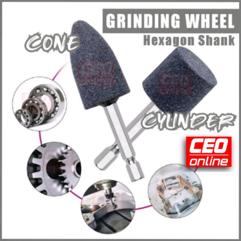 CEO 🇲🇾 Hexagon Shank Grinding Wheel Sharpening Head Portable Grinding ...