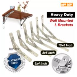 MYDIYHOMEDEPOT - High Quality 2pcs Stainless Steel L Bracket ...