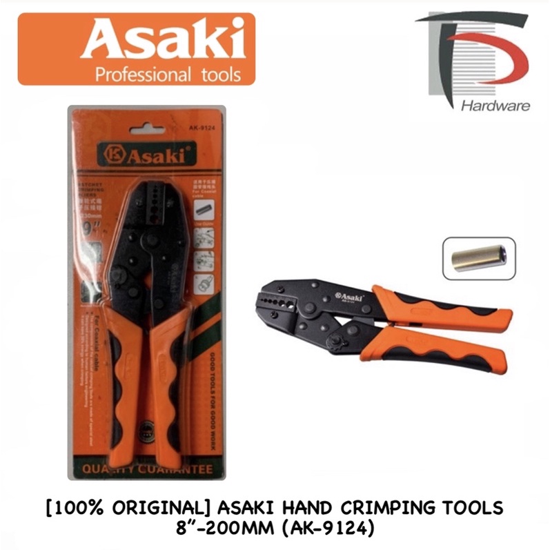 [100% ORIGINAL] ASAKI HAND CRIMPING TOOLS 8”-200MM (AK-9124) | Shopee ...