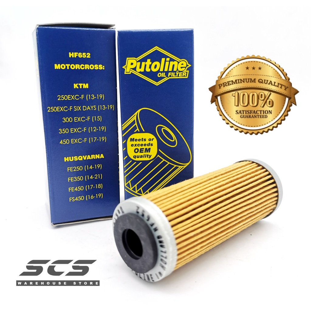 Oil Filter Original PUTOLINE HF652 Motor KTM Motorcross EXC-F EXC 250 ...