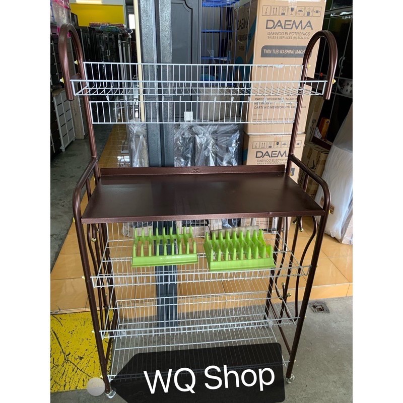 Rak Pinggan Besi Beroda 3V/ Cooper Steel Kitchen Dish | Shopee Malaysia