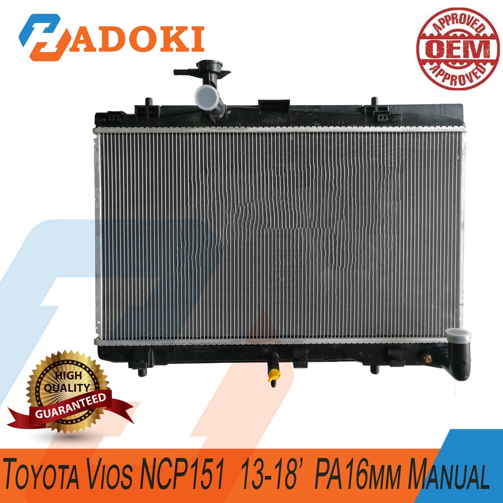 TOYOTA VIOS NCP151 2013-2018' PA16MM MANUAL OEM HIGH QUALITY RADIATOR ...