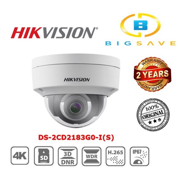 HIKVISION 8MP DS-2CD2183G0-I 4K WDR FIXED IP DOME CAMERA | Shopee Malaysia
