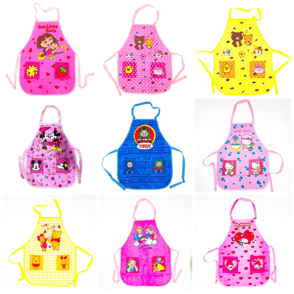 Kids Cartoon Waterproof Cooking Baking Painting Apron Cute Children ...