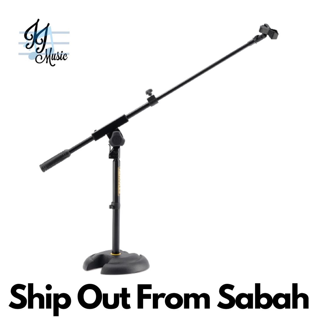 Hercules MS120B Low Profile "H" Base Mic Stand W/Boom & Mic Clip (MS ...