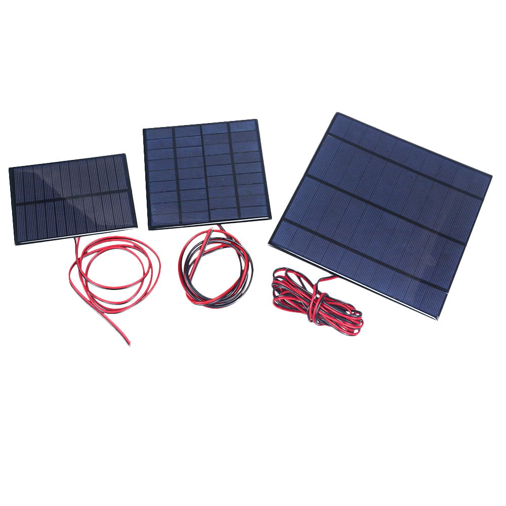 6V Solar Panel With 30 100 200CM Wire Mini Solar System DIY For Battery ...