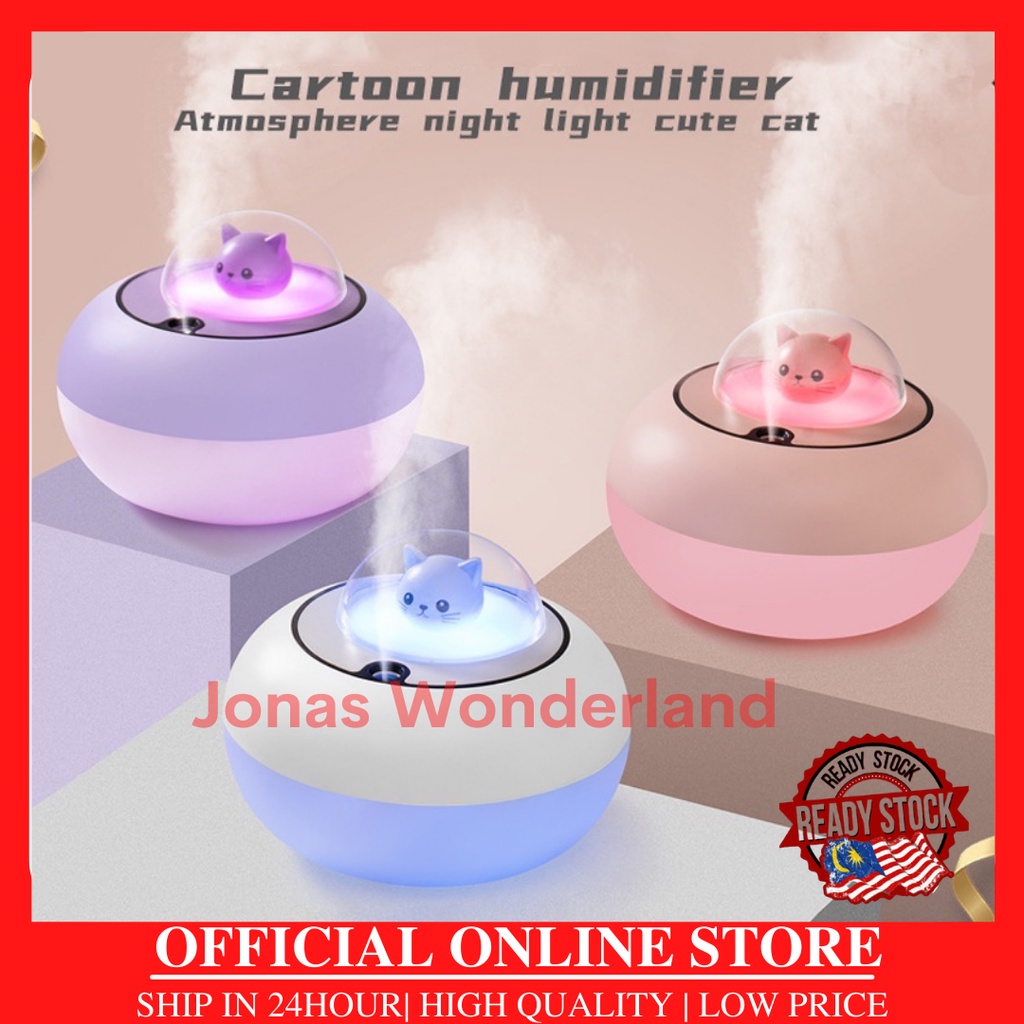 Air Humidifier Cute cat UFO 300ml Ultrasonic Colorful Led Night ...