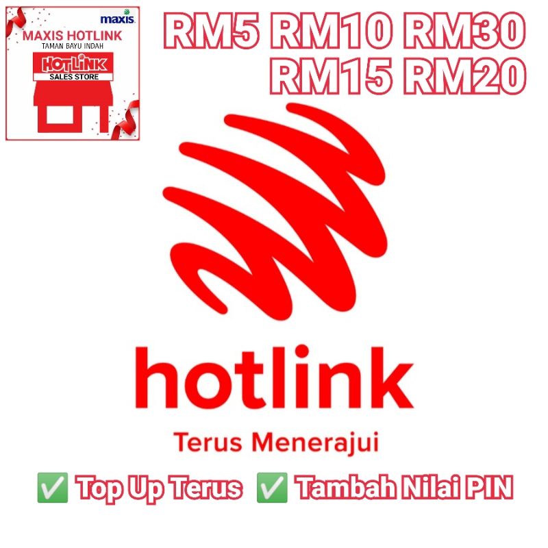 Hotlink Prepaid Top Up | Hotlink Prabayar Tambah Nilai | Shopee Malaysia