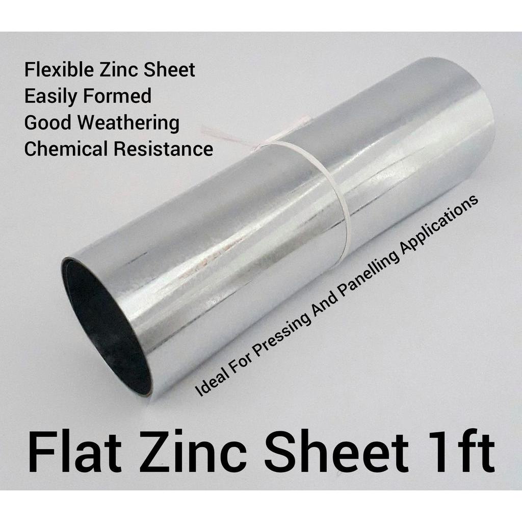 Anti-rust Flat Zinc Sheets 1 feet x 8 feet For Kitchen , Outdoor Garden ...